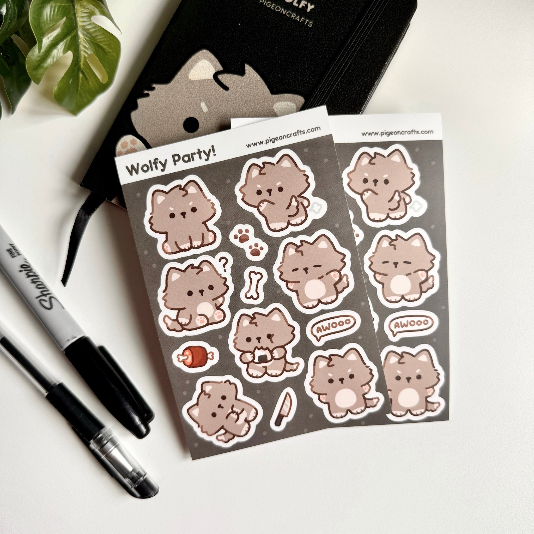 Wolfy Party Sticker Sheet – Pigeoncrafts