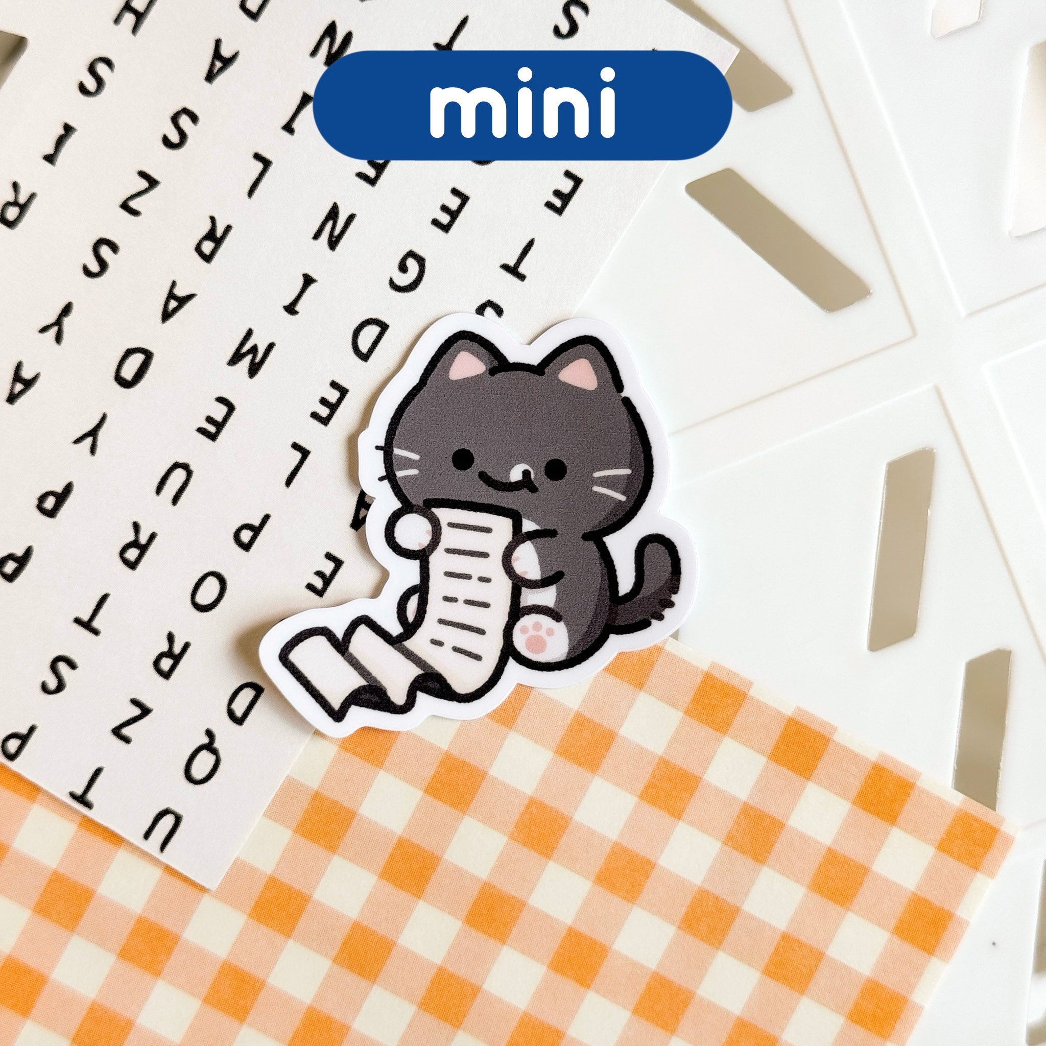 Tuxie Cat Tasks Mini Matte Sticker – Pigeon Crafts