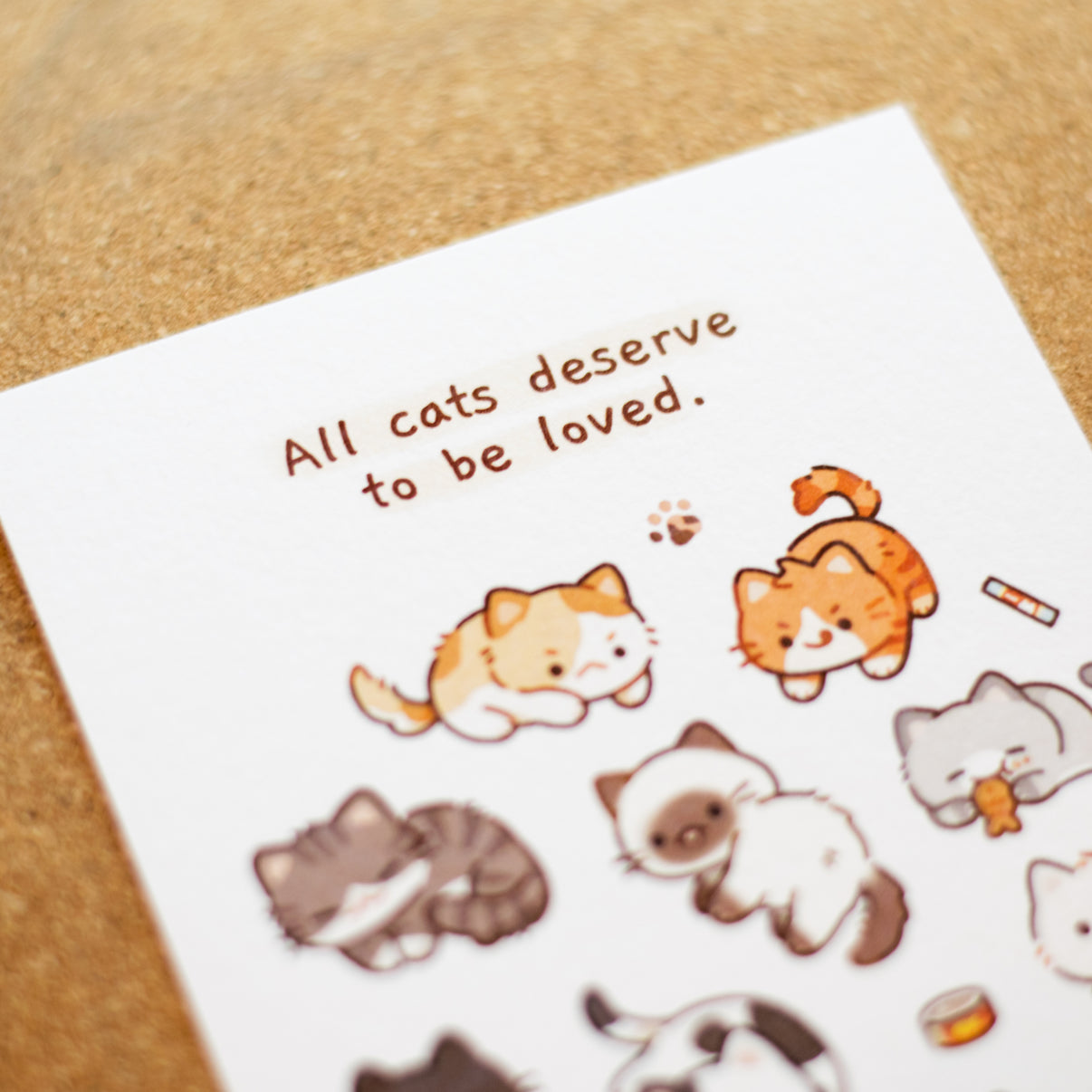 "All Cats Deserve to be Loved" Art Print – Pigeoncrafts