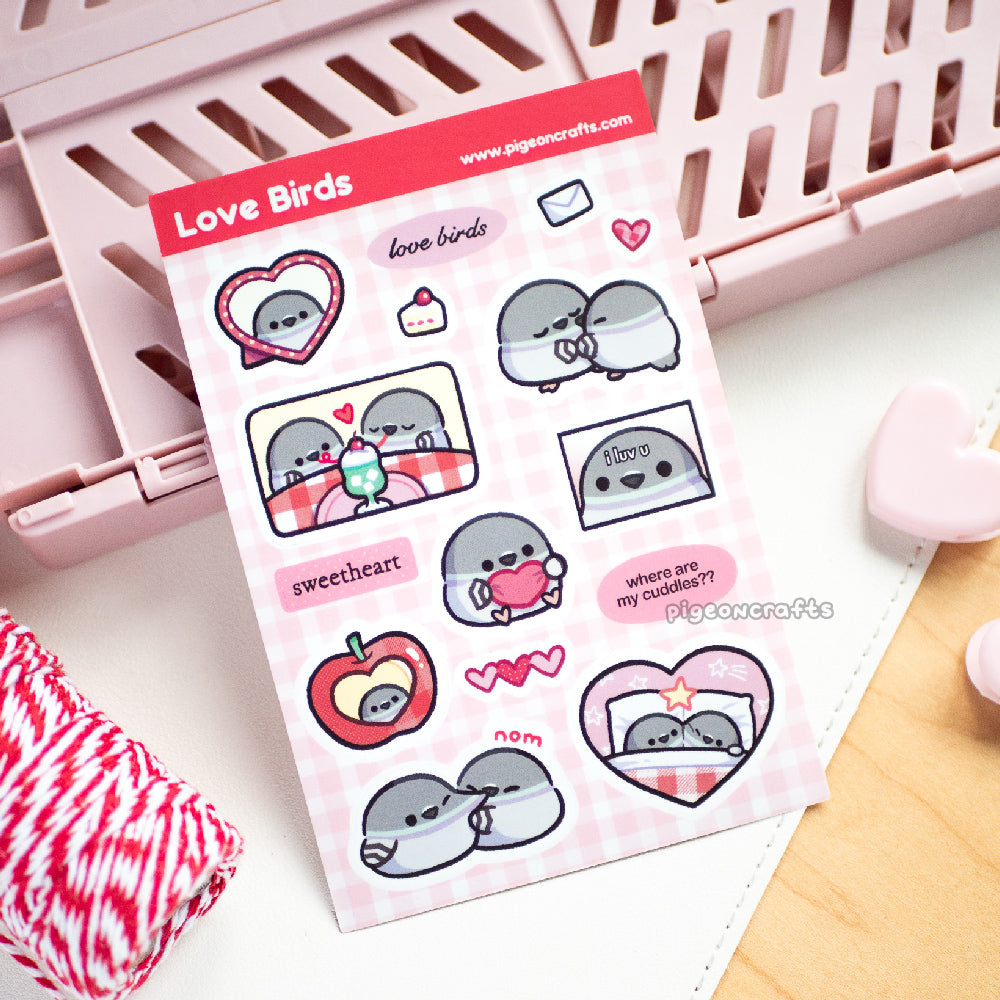 Love Birds Sticker Sheet – Pigeoncrafts
