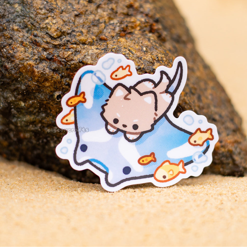 Wolfy Manta Ray Dive Matte Sticker – Pigeoncrafts